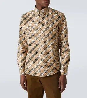 Burberry Check Cotton Poplin Shirt - Brown