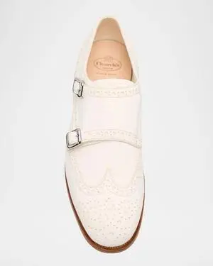 CHURCH & APOS;S Church's Lana Leather Double Monk Derby Loafers - Ivory