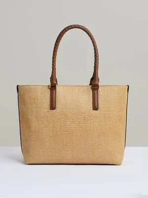REISS Noelle Raffia Tote Bag