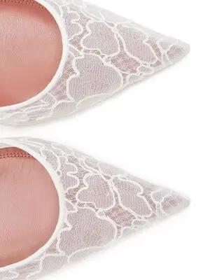 Amina Muaddi Holli 95mm Pumps - White