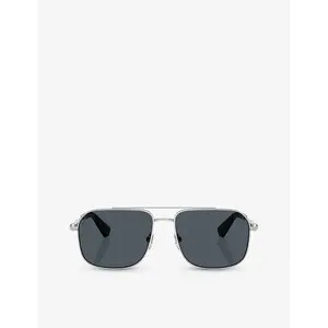 Burberry Be3159 Irregular-frame Metal Sunglasses - Silver