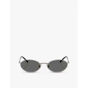 Brunello Cucinelli Oval-frame Sunglasses - Silver