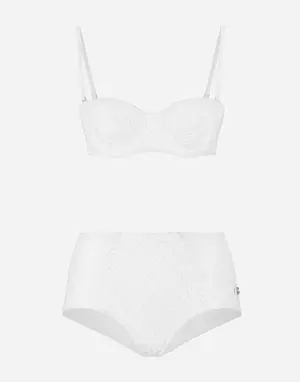 Dolce & Gabbana Broderie Anglaise Balconette Bikini - White