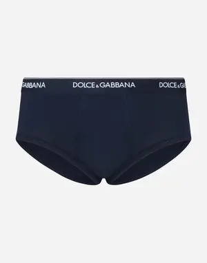 Dolce & Gabbana Stretch Cotton Brando Briefs Two-pack - Blue