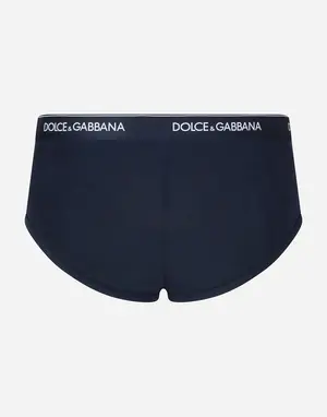 Dolce & Gabbana Stretch Cotton Brando Briefs Two-pack - Blue