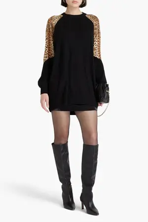 Camilla Leopard Print Paneled Sweater