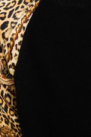 Camilla Leopard Print Paneled Sweater
