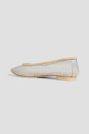 Cult Gaia Leena Leather-trimmed Pvc Point-toe Flats - Clear