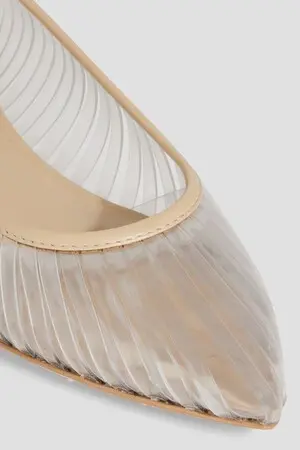 Cult Gaia Leena Leather-trimmed Pvc Point-toe Flats - Clear