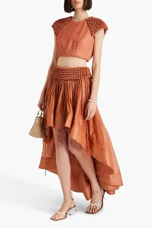 Zimmermann Cropped Shell-embellished Top