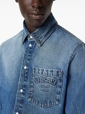 Versace Milano Stamp Denim Shirt