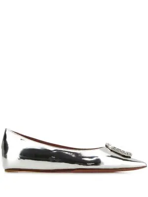 Amina Muaddi Camelia Ballerinas - Silver