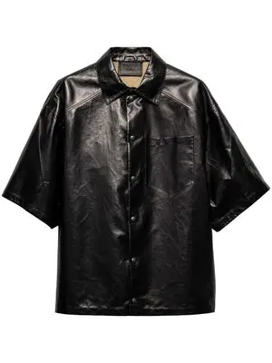 Men's Black Leather Shirts
