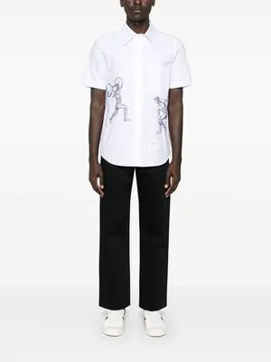 Thom Browne Embroidered Cotton Shirt