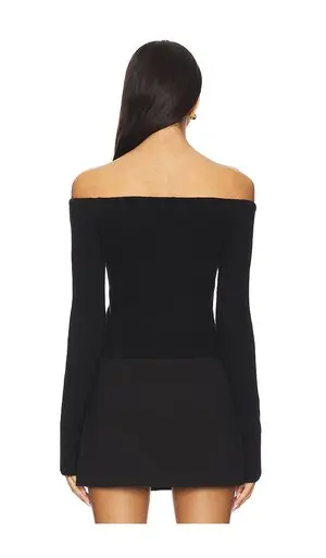 Majorelle Off-the-shoulder Bow Detail Knit Top