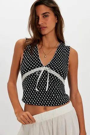 Free People Good Graces Cropped Tank - Black Combo