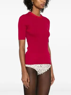 P.a.r.o.s.h Bead-embellished T-shirt - Pink