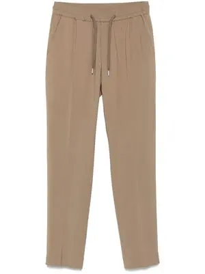 Sandro Elasticated Straight-leg Trousers - Neutrals