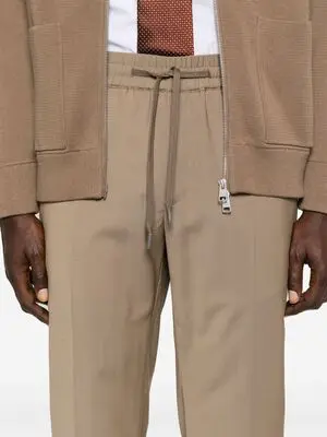 Sandro Elasticated Straight-leg Trousers - Neutrals