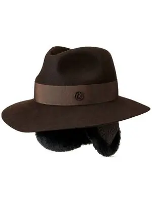 MAISON MICHEL Rico Fedora Hat - Brown