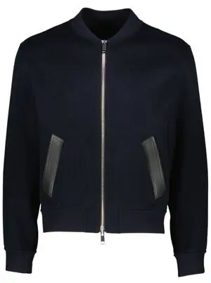 YVES SALOMON Wool-cashmere Varsity Jacket - Blue