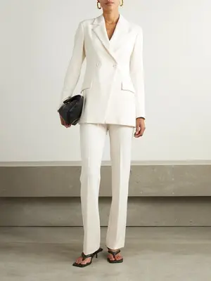 Another Tomorrow Double-breasted Asymmetric Jersey Blazer