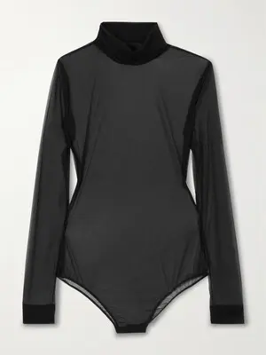 MAISON MARGIELA Chiffon Turtleneck Bodysuit
