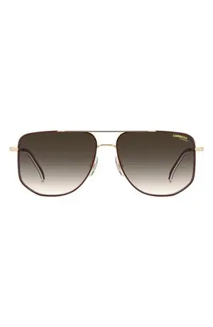 Carrera Eyewear 59mm Navigator Sunglasses - Gold Burgundy/ Green Shaded