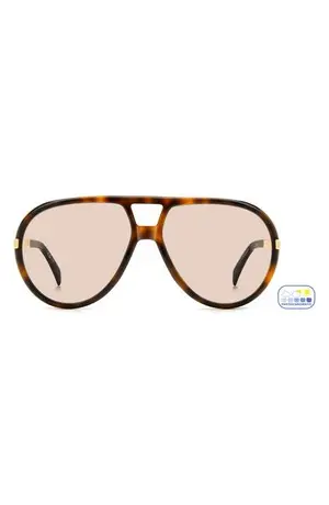 DB EYEWEAR BY DAVID BECKHAM Voyager Aviator Sunglasses - Havana Gold/ Nude