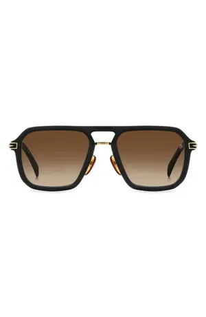 DB EYEWEAR BY DAVID BECKHAM Navigator Sunglasses - Black Gold/ Black Brown Green