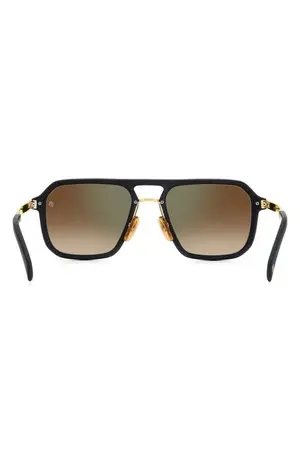 DB EYEWEAR BY DAVID BECKHAM Navigator Sunglasses - Black Gold/ Black Brown Green