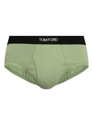 TOM FORD Logo-print Briefs - Green
