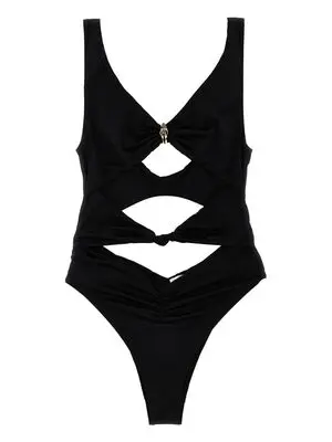 Elisabetta Franchi Knot-detail Swimsuit - Black