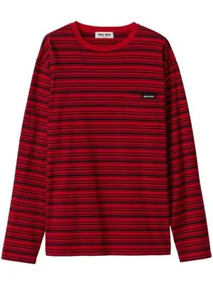 Miu Miu Cotton Jersey T-shirt - Red
