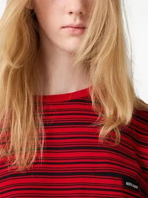Miu Miu Cotton Jersey T-shirt - Red