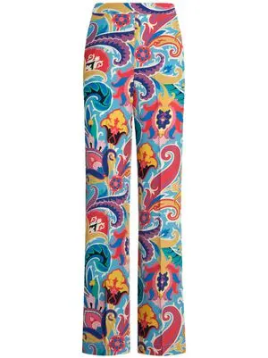 Etro Floral-print Silk Palazzo Pants