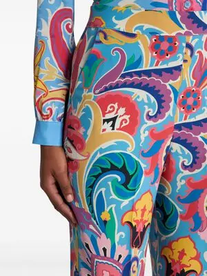 Etro Floral-print Silk Palazzo Pants