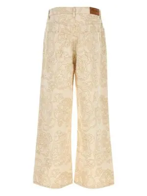 Kenzo Embroidered Wide-leg Jeans