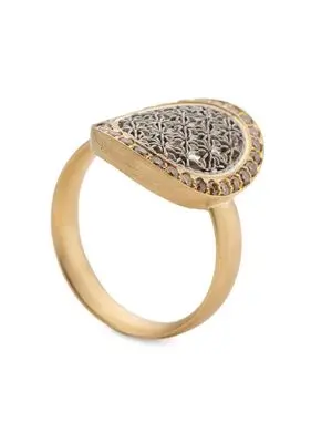 NIKOLLE RADI 18kt Yellow Damask Diamond Ring