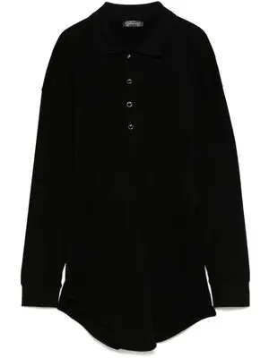 MUGLER Corseted Polo Mini Dress - Black