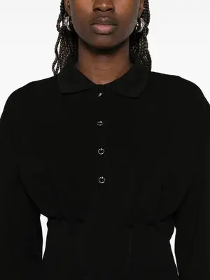 MUGLER Corseted Polo Mini Dress - Black