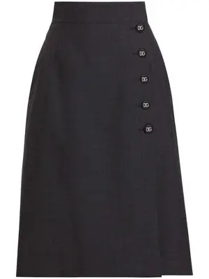 Dolce & Gabbana Overlapping-panel Midi Skirt - Black
