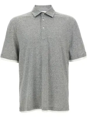 BRUNELLO CUCINELLI Mélange-effect Polo Shirt