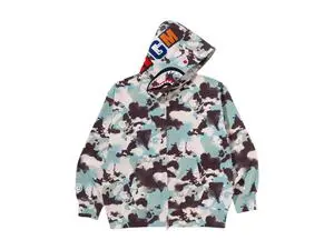 A BATHING APE Map Camo Shark Full Zip Hoodie - Multicolor