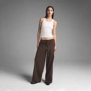 SKIMS Cotton Poplin Straight Leg Pant - Washed Dark Sepia