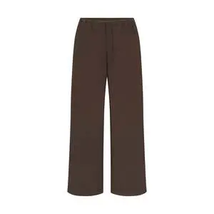 SKIMS Cotton Poplin Straight Leg Pant - Washed Dark Sepia