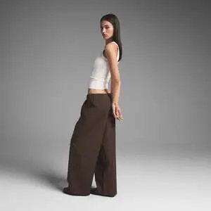 SKIMS Cotton Poplin Straight Leg Pant - Washed Dark Sepia