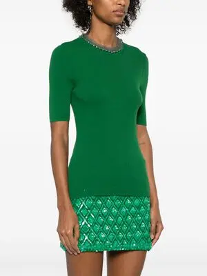 P.a.r.o.s.h Bead-embellished T-shirt - Green