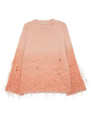 Elie Saab Feather Embellished Knit Sweater