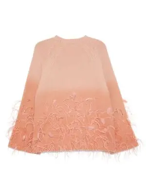 Elie Saab Feather Embellished Knit Sweater